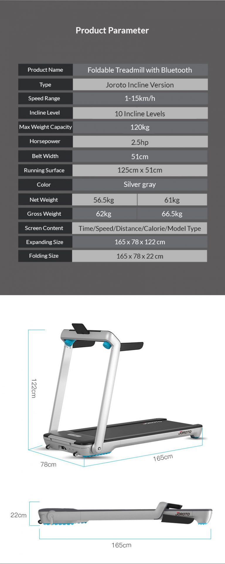 Foldable Home Treadmill | Adjustable Inclination | 1-15km/hr | NutroOne