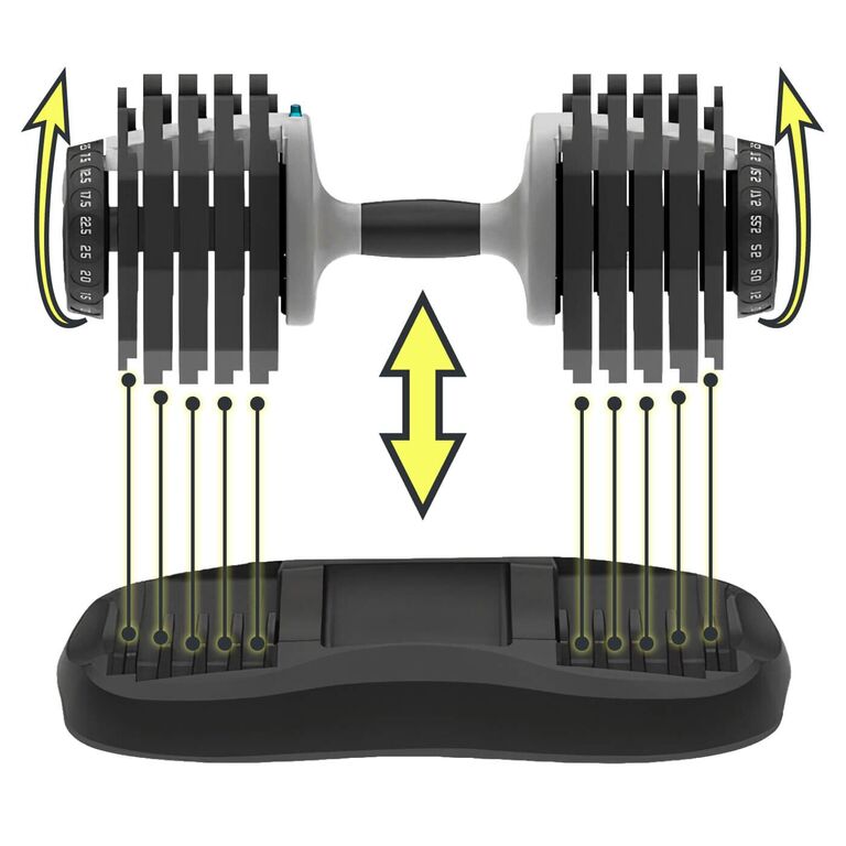 NutroOne Upgraded 3 Sec Adjustable Dumbbell (Durable Metallic Weight ...