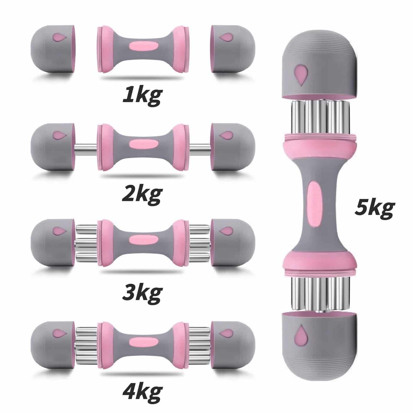 Lightweight Adjustable Dumbbell - 5kg (Set of 2) | NutroOne
