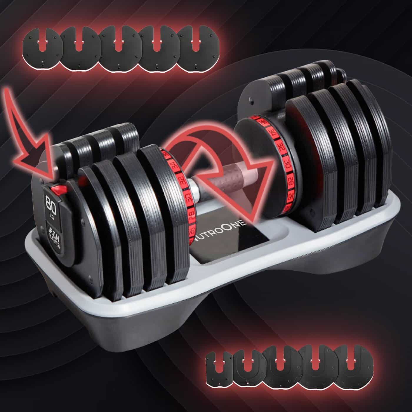 NutroOne IronBlast Adjustable Dumbbells | NutroOne